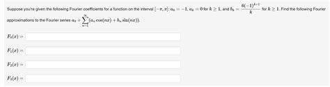 solved suppose you re given the following fourier