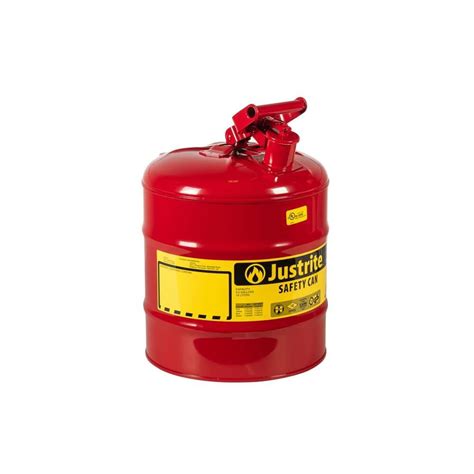 Justrite 5 Gal Steel Safety Red Gas Can Type I With Flame Arrester