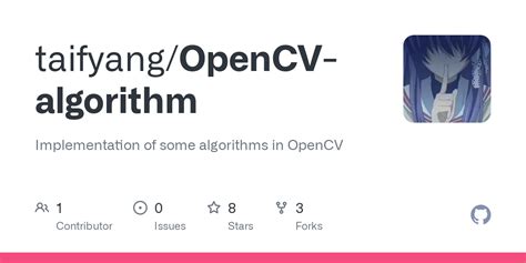 GitHub Taifyang OpenCV Algorithm Implementation Of Some Algorithms In OpenCV