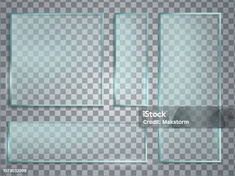 녹색 유리 접시 현실적인 벡터 집합입니다 그림자와 반사 유리 질감 유리 재료에 대한 스톡 벡터 아트 및 기타 이미지 유리 재료 프레임 건설 프레임 Istock