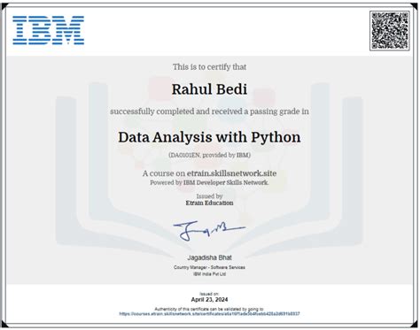 Ibm Data Analysis With Python Certification Course Etrainindia