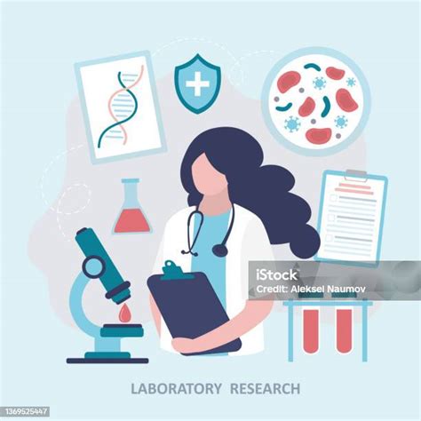 의사는 진단을 위해 환자에게서 혈액 샘플을 취합니다 다양한 의학 연구 도구 간호사에 대한 스톡 벡터 아트 및 기타 이미지 간호사 개념 개체 그룹 Istock