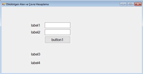 C Windows Form Dikdörtgen Alan Ve Çevre Hesaplama Web Tasarım And Programlama