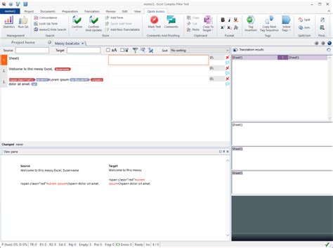 got a messy excel to translate in memoq imprestige