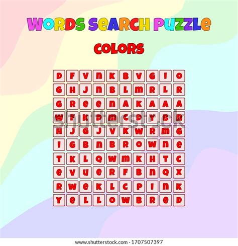Word Search Puzzle Vector Education Game Stock Vector Royalty Free Shutterstock