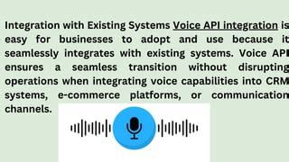 BENEFITS OF VOICE API INTEGRATION Pdf