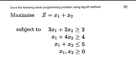 Solved Solve The Following Linear Programming Problem Using