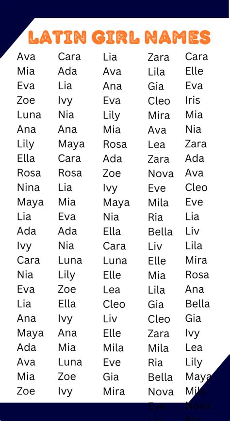 550 Latin Girl Names Unique Cool Stylish Creative And Catchy