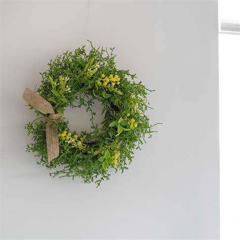 인테리어 미모사 조화 꽃 리스 감도 깊은 취향 셀렉트샵 29cm