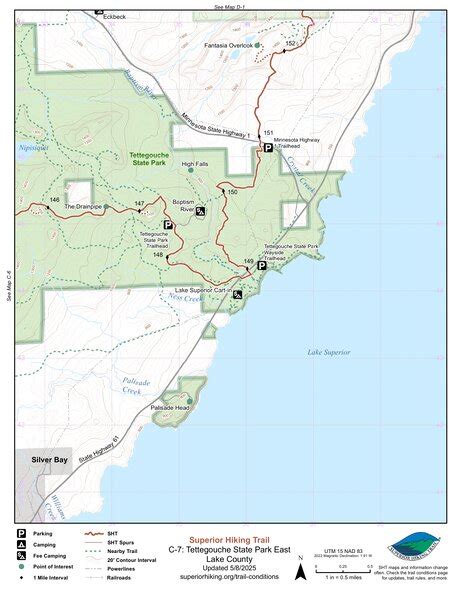 Sht Map C 7 Tettegouche State Park East By Superior Hiking Trail