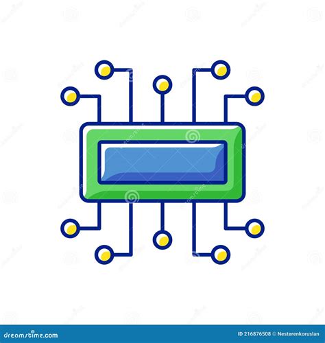 Microcontroller Rgb Color Icon Stock Vector Illustration Of