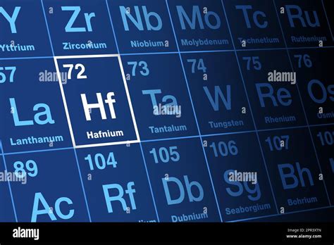 Hafnium On Periodic Table Of The Elements With Element Symbol Hf Stock Vector Image And Art Alamy