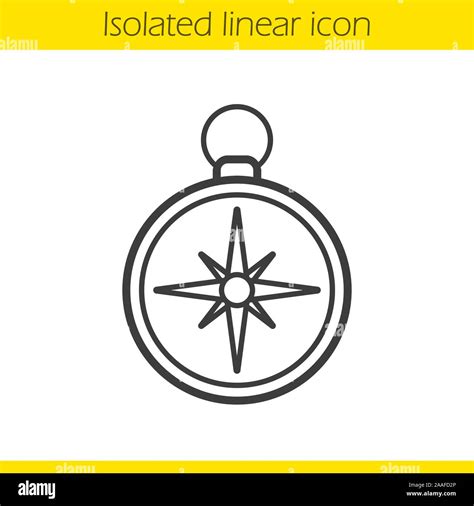 Compass Linear Icon Pocket Compass Thin Line Illustration Navigation And Orientation