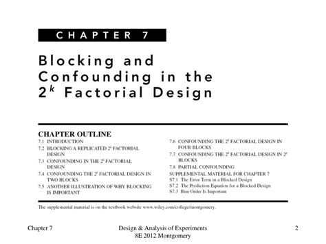 Ppt Design Of Engineering Experiments Blocking And Confounding In The 2