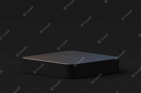 빈 받침대 쇼케이스 어두운 배경 또는 고급 광고 화장품 스탠드 개념이 있는 현대 프레젠테이션 장면 3d 스튜디오 배경의 검은색