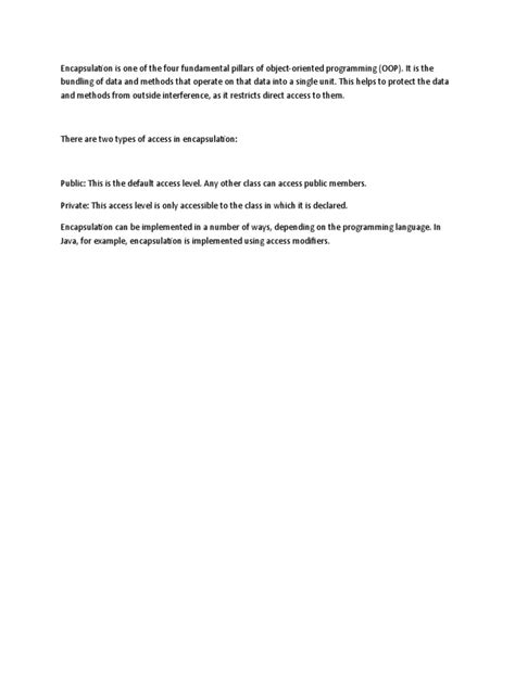 Encapsulation In Oop Pdf
