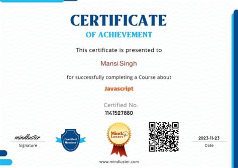 I Am Happy To Complete Javascript Course Mansi Singh