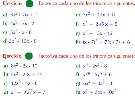FactorizaciÓn Por Aspa Simple Problemas Resueltos Y Ejercicios Para