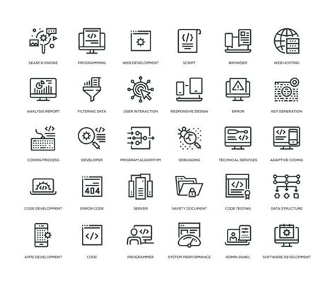 Web Design And Development Icons Illustrations Royalty Free Vector