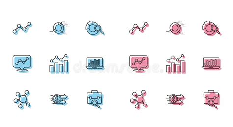 Set Line Project Team Base Financial Growth Dollar Graph Chart Infographic Work Search