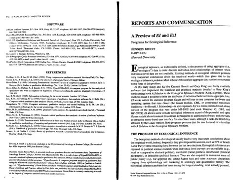 Pdf A Preview Of Ei And Ezi Programs For Ecological Inference