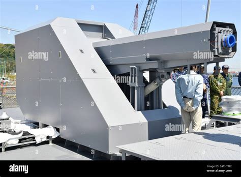 A New Turret Mounted Electromagnetic Railgun Is Mounted On The Deck Of The Japan Maritime Self