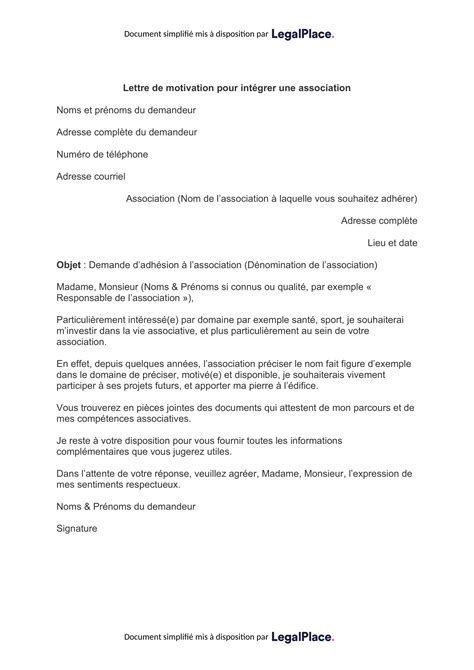 Lettre Motivation Humanitaire