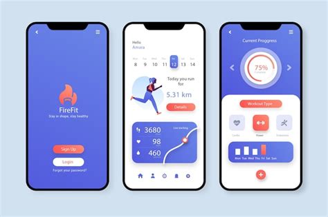 Premium Vector Workout Tracker App Interface