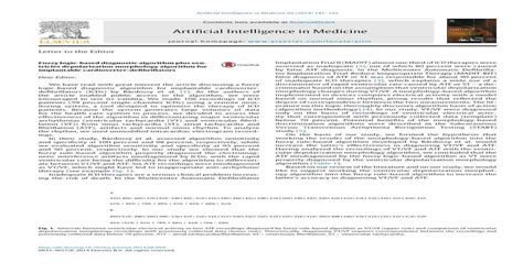 Fuzzy Logic Based Diagnostic Algorithm Plus Ventricles Depolarization