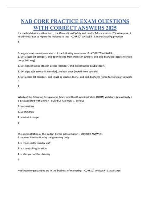 Nab Core Practice Exam Questions With Correct Answers 2025 Nab Rcal Stuvia Us