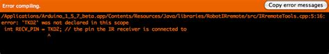 使用 arduino 1 5 x ide 編譯有引用 irremote 出現 error ‘tkd2 was not declared in this scope 羊小咩 喇低賽