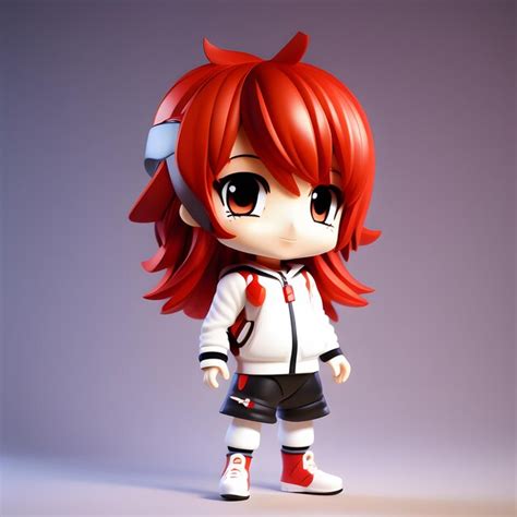 Premium Ai Image 3d Cute Anime Chibi Figure