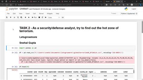 Snehal Gupta On Linkedin Datascience Dataanalysis Internship Letsgrowmore Terrorismanalysis