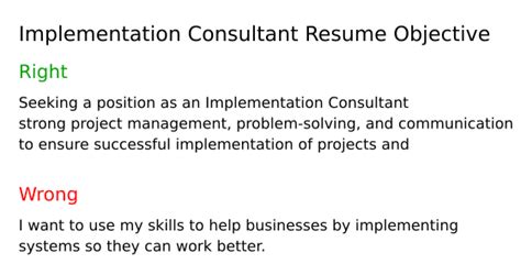Top 16 Implementation Consultant Resume Objective Examples