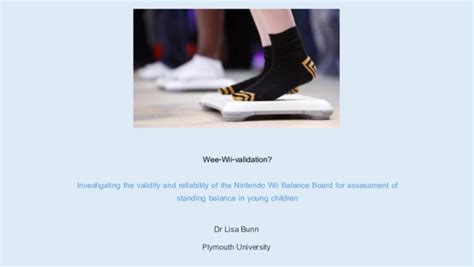 Pdf Wee Wii Validation Investigating The Validity And Reliability Of