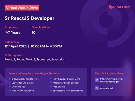 Senior Reactjs Reactjs Hiring Virtualwalkin Careergrowth Techjobs Dipali Challa