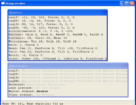 an example for the debug window from the reference implementation two download scientific