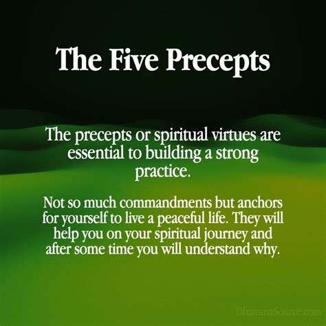 The Five Precepts Buddhism Dhamma Source