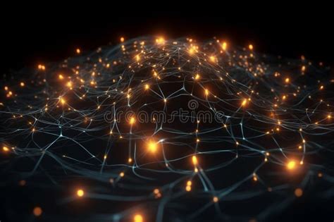 A Vast Neural Network With Glowing Connections Isolated On Black Background Generative Ai