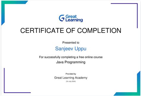 Completed Java Course From Great Learning Sanjeev Uppu Posted On The Topic Linkedin