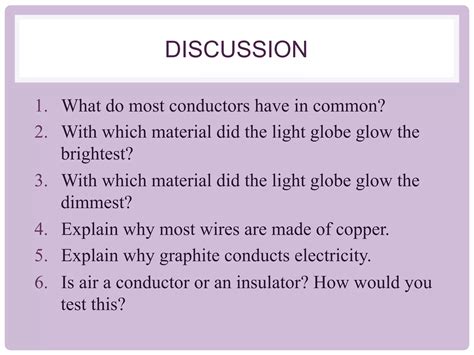 Prac Conductivity Of Materials Ppt