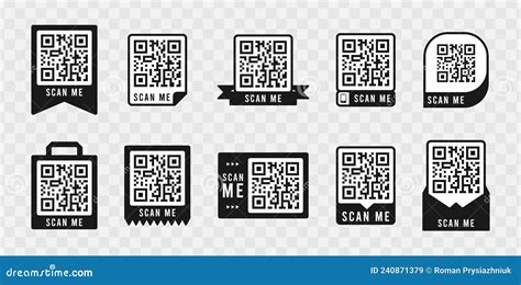 Qr Code Frame Vector Set Qr Code Scan For Smartphone Template Scan Me