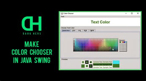 Make Color Chooser In Java Swing Youtube