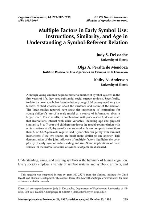 Pdf Multiple Factors In Early Symbol Use A Theory Of The Development Of Deliberate Reasoning