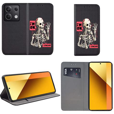 Etui Do Xiaomi Redmi Note Pro Plus Zamykane Malowane Wz R Szkielet