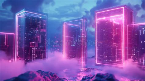 Bandwidth Replicating Edge Computing Module Stock Illustration