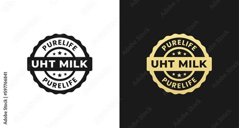 Uht Milk Label Or Uht Milk Stamp Vector Isolated In Flat Style Best Uht Milk Label For Product