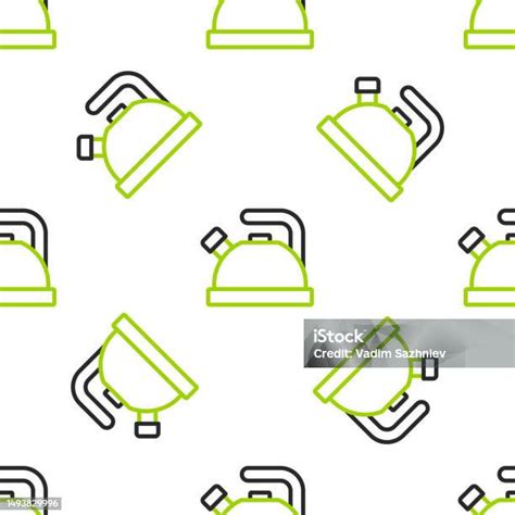 흰색 배경에 핸들 아이콘 격리 매끄러운 패턴 라인 주전자 주전자 아이콘 벡터 3차원 형태에 대한 스톡 벡터 아트 및 기타 이미지 3차원 형태 가정 생활 가정 주방