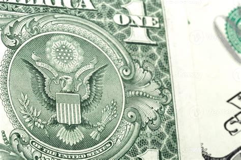 Close Up View Of A One Dollar Bill Showcasing Detailed Design And