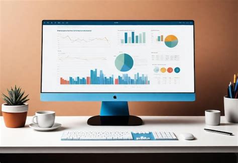 Premium Photo A Computer Monitor With A Graph On The Screen And A Graph On The Screen